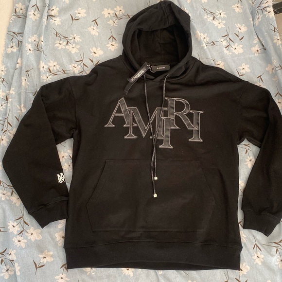 AMIRI | Shirts | Amili Staggered Logo Patches Hoodie | Poshmark